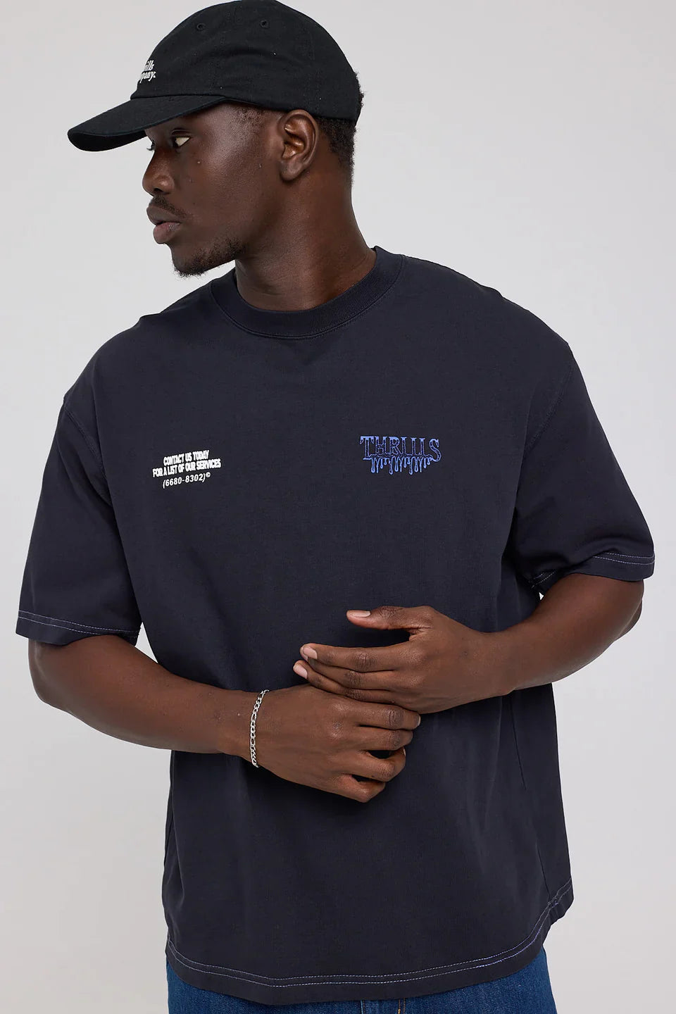Dispatch Box Fit Oversize Short Tee - Dark Navy | Thrills Co. USA