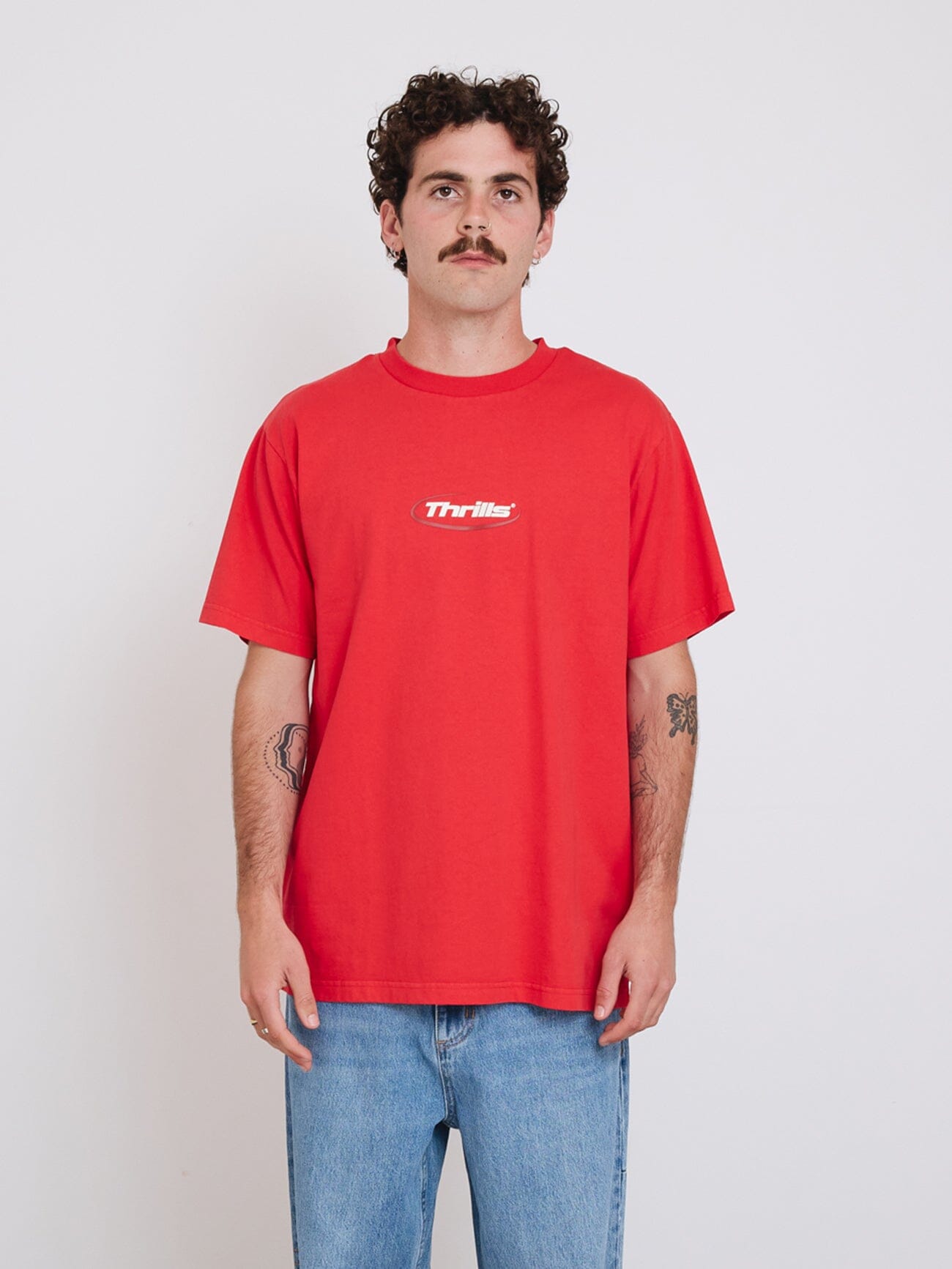 Arena Merch Fit Tee - Flame Red | Thrills Co. USA