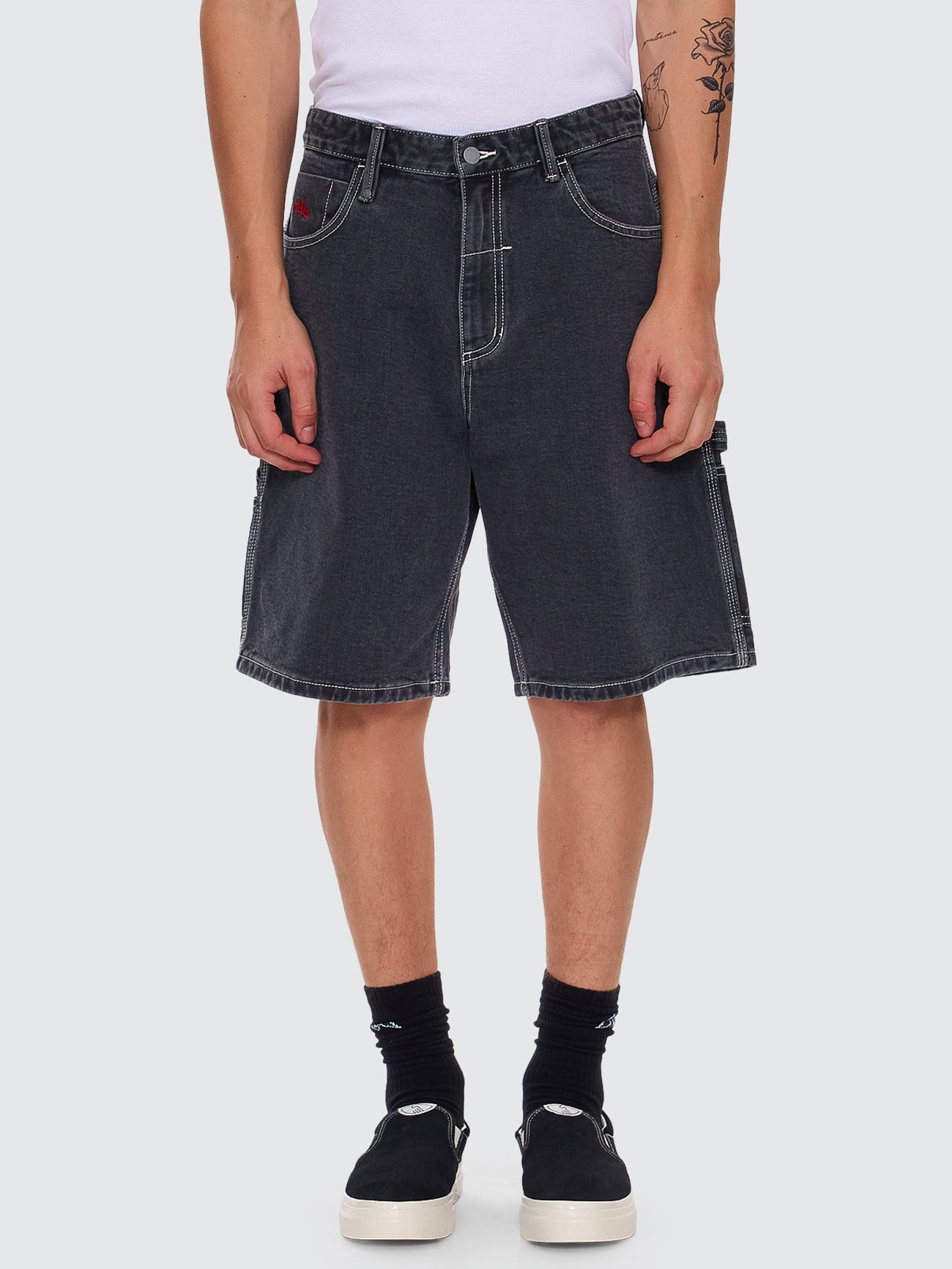 Bitten Twice Biggest Slacker Carpenter Short - Faded Black | Thrills Co ...