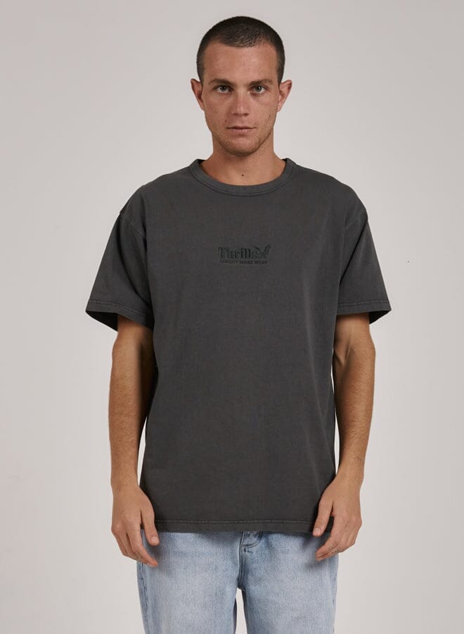 Thrills Workwear Embro Box Fit Tee - Merch Black | Thrills Co ...