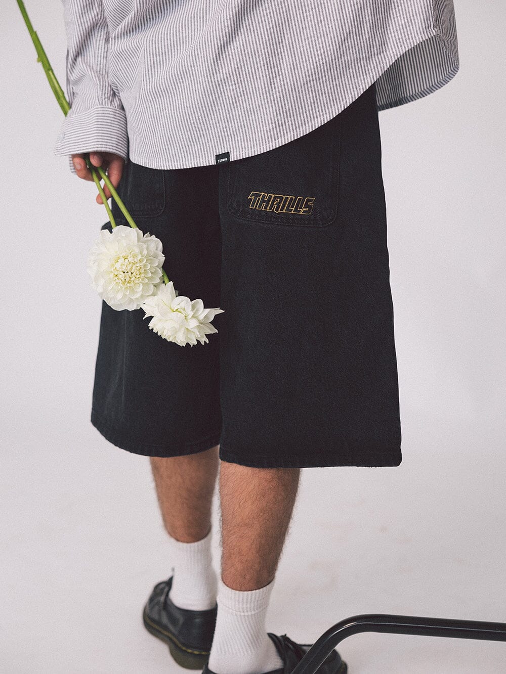 Big Slacker Existence Embro Denim Short - Aged Black | Thrills Co. USA