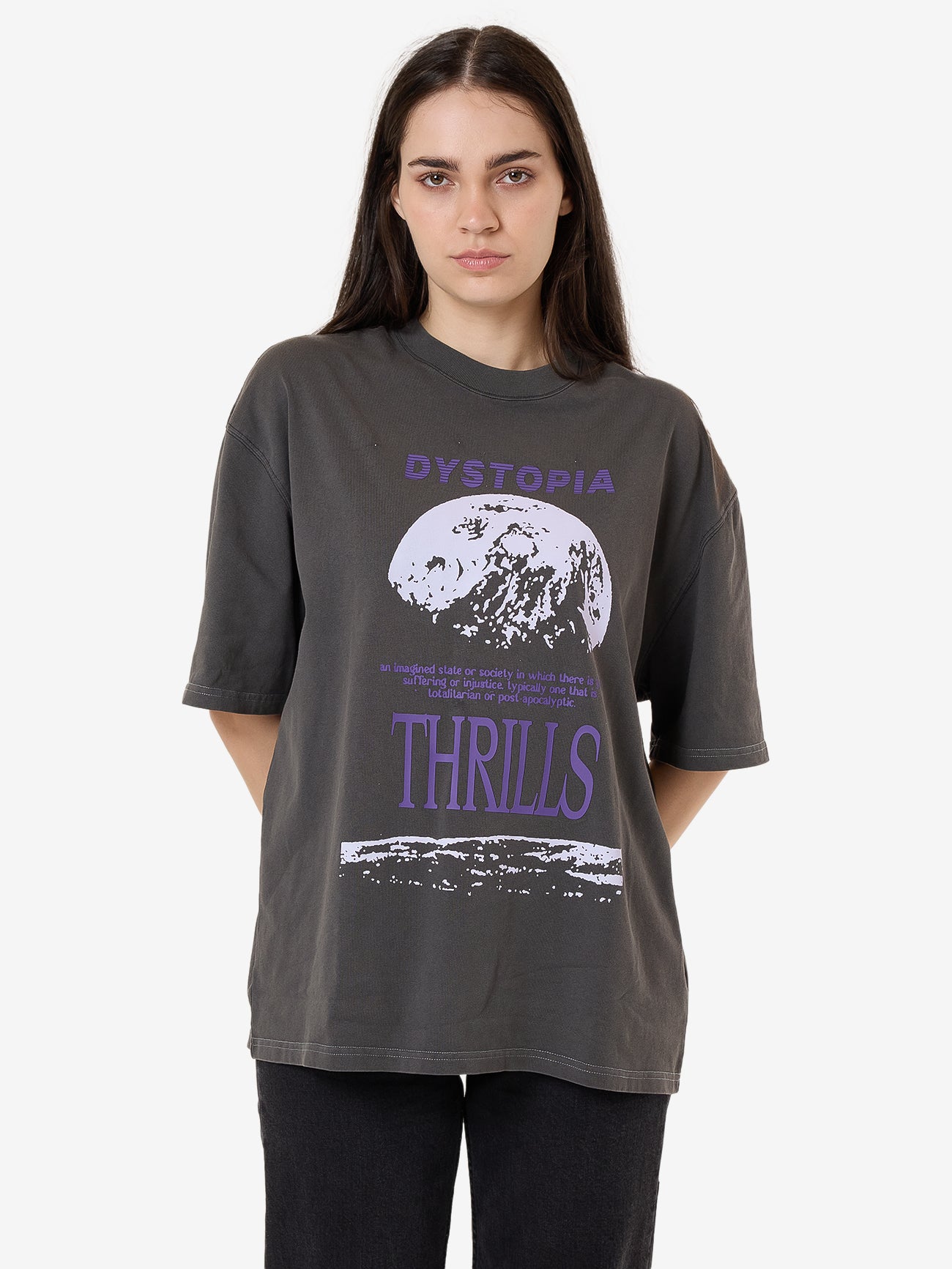 Dystopia Oversized Tee in Black | Thrills Co. USA