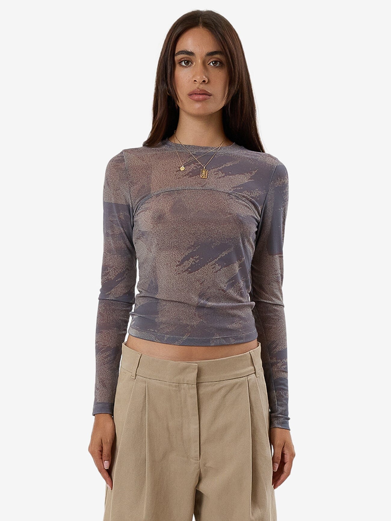 In Formation Mesh Top in Grey | | Thrills Co. USA