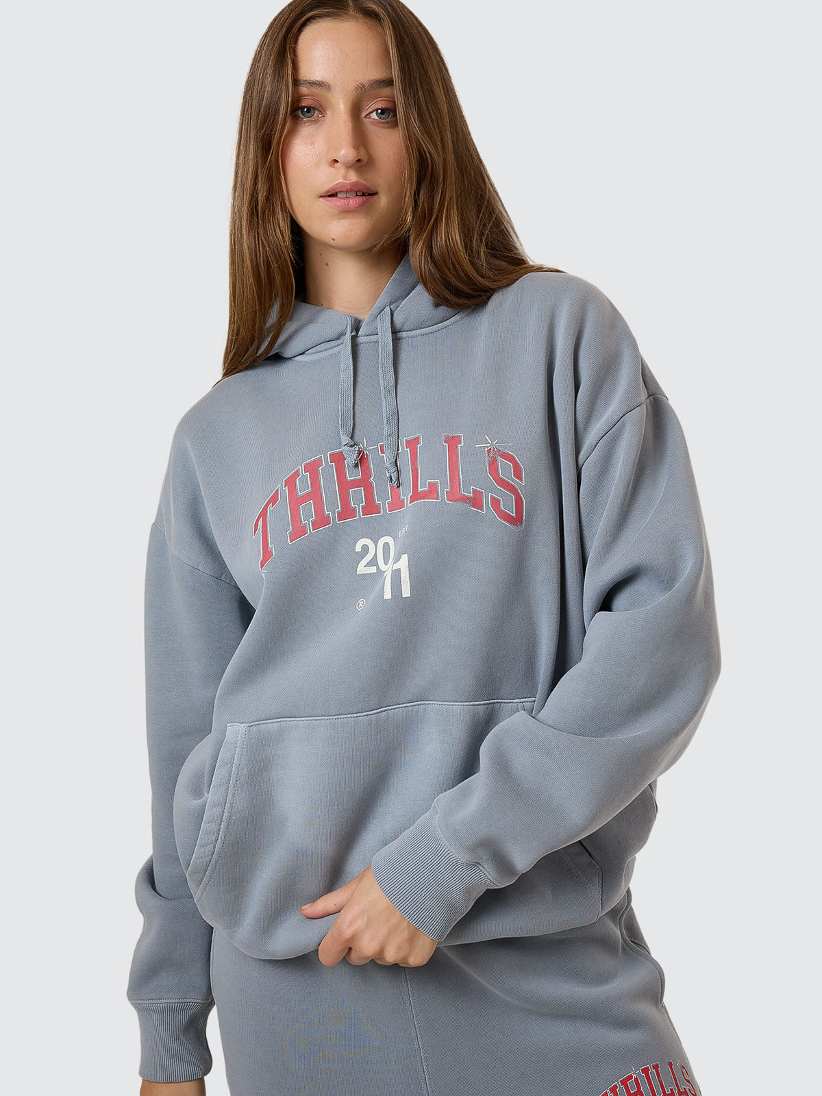 Stadium Fleece Hood - Smog | Thrills Co. USA